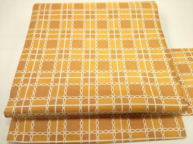 平和屋着物●全通柄九寸名古屋帯　変わり格子　正絹　逸品　未使用　DAAY2687op