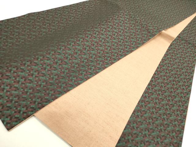 平和屋着物●両面　全通柄袋帯　抽象文様　三越扱い　正絹　逸品　DAAY2710op