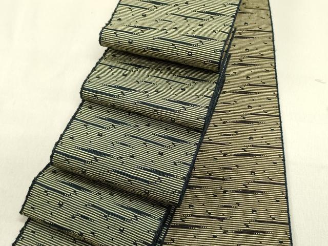 平和屋着物●男性　本場筑前博多織　角帯　霞文　正絹　逸品　未使用　DAAY2728op