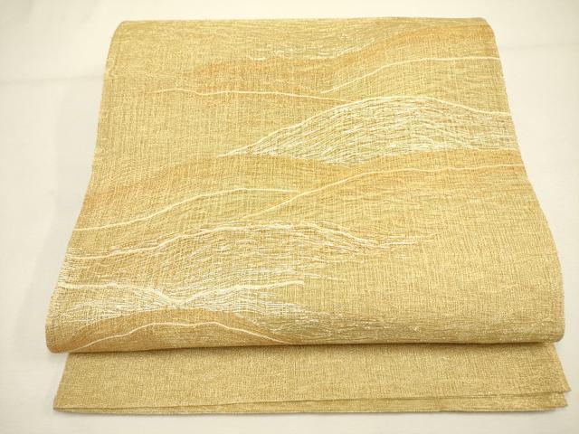 平和屋着物＊夏物　太鼓柄袋帯　櫛織　風景文　金糸　正絹　逸品　DAAY2933op