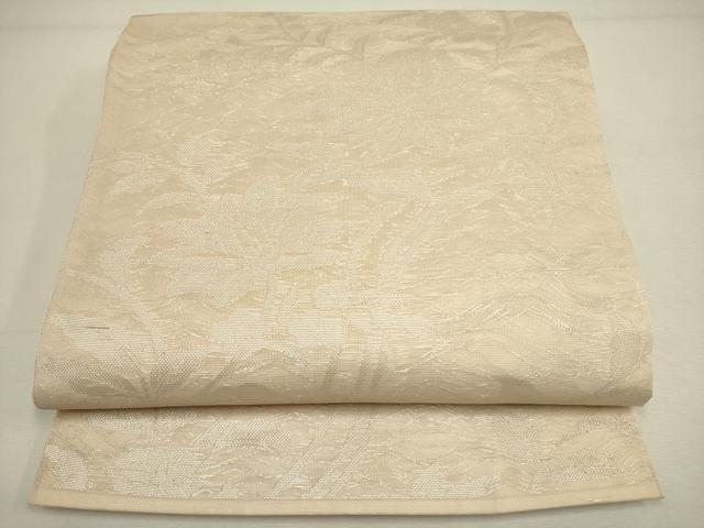 平和屋着物＊夏物　六通柄袋帯　草花　銀糸　正絹　逸品　DAAY2951op