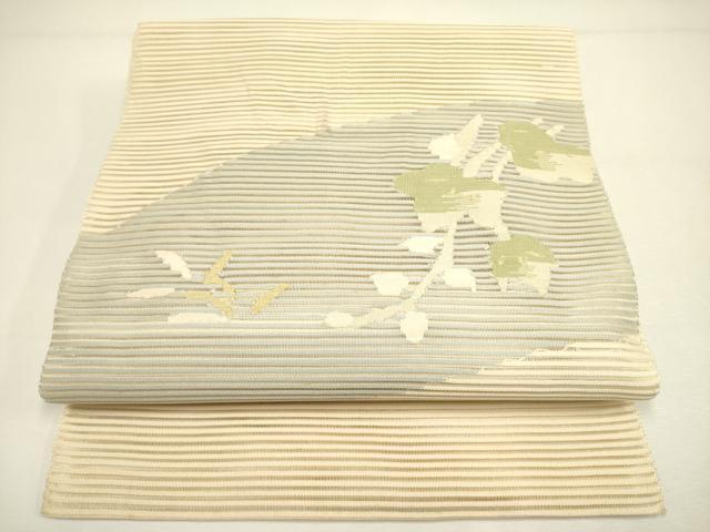 平和屋着物＊夏物　絽綴れ　八寸名古屋帯　草花文　正絹　逸品　DAAY2977op