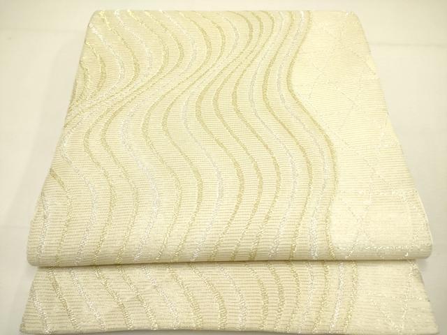 平和屋着物＊夏物　六通柄袋帯　よろけ縞　金銀糸　正絹　逸品　DAAY2989op