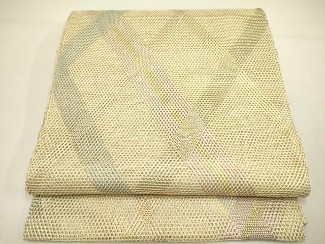 平和屋着物＊夏物　全通柄袋帯　菱　金糸　正絹　逸品　DAAY2991op