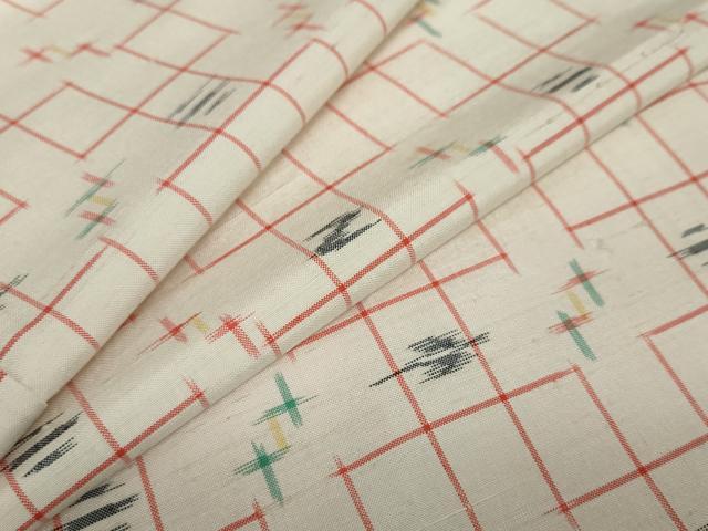 平和屋着物●上質な紬　絣文様　正絹　逸品　DAAY5010ud