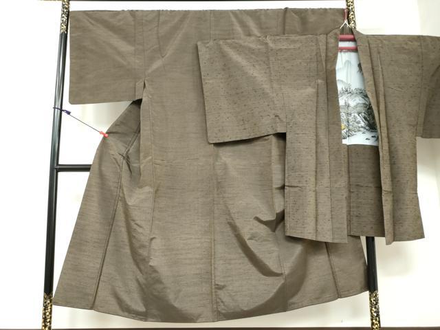 平和屋着物●男性　髭紬　長羽織セット　国防色　正絹　逸品　DAAY5030ud