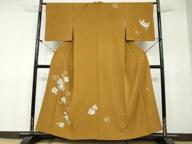 平和屋着物●訪問着　作家物　草花文　金彩　正絹　逸品　DAAY5040ud