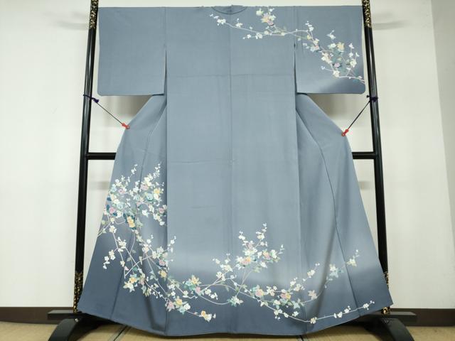 平和屋着物●訪問着　友禅　枝花文　暈し染め　正絹　逸品　DAAY5050ud