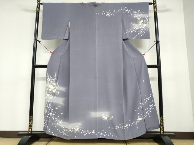 平和屋着物●訪問着　作家物　花蝶文　暈し染め　正絹　逸品　DAAY5075ud