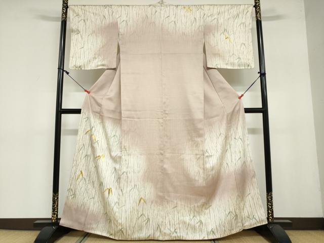 平和屋着物●訪問着　作家物　駒刺繍　笹竹文　暈し染め　西武百貨店扱い　正絹　逸品　DAAY5077ud