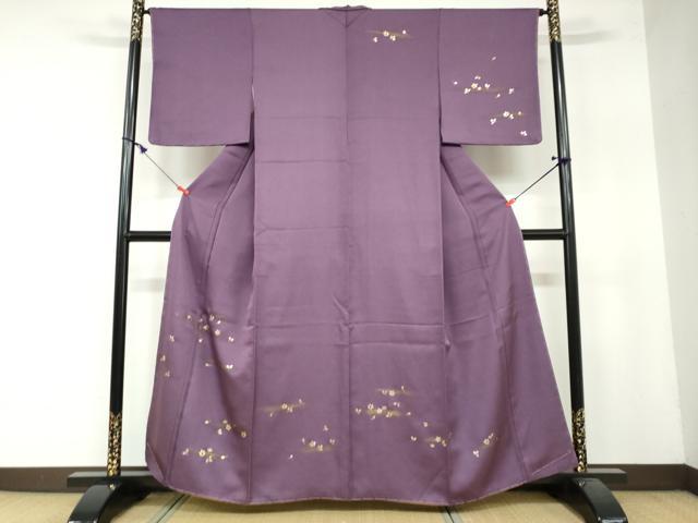 平和屋着物●世界的友禅作家　千地泰弘　訪問着　草花文　金銀彩　正絹　逸品　未使用　DAAY5118ud