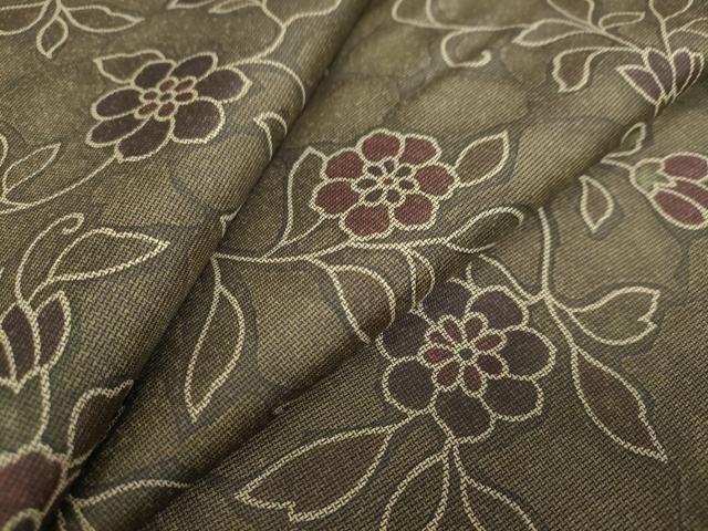 平和屋着物●本場染大島紬　9マルキ　花唐草文　正絹　逸品　DAAY5128ud