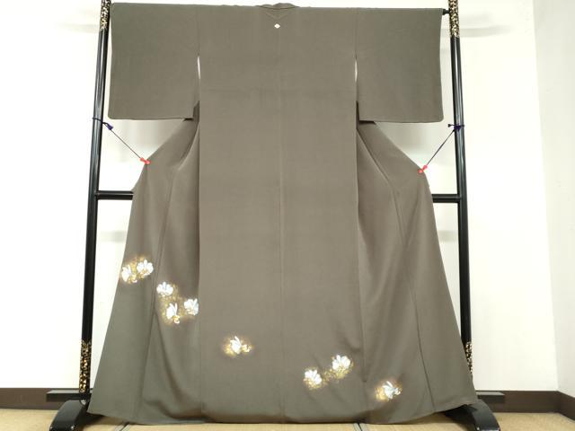 平和屋着物●豪華色留袖　舞花文　金彩　正絹　逸品　DAAY5177ud