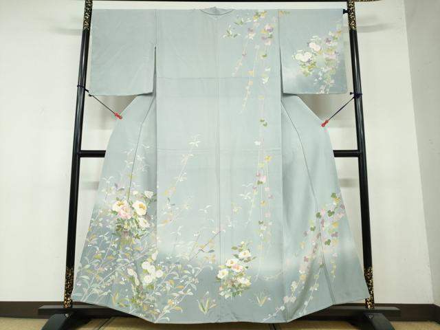 平和屋着物●訪問着　友禅　草花文　暈し染め　正絹　逸品　未使用　DAAY5217ud