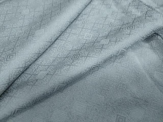 平和屋着物●上質な色無地　菱地紋　湊鼠色　正絹　逸品　DAAY5234ud