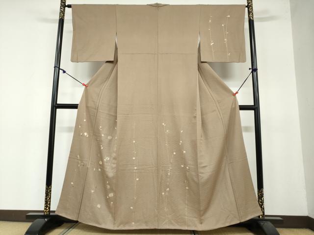 平和屋着物●訪問着　総刺繍　竹屋町刺繍　草花文　金彩　正絹　逸品　DAAY5239ud