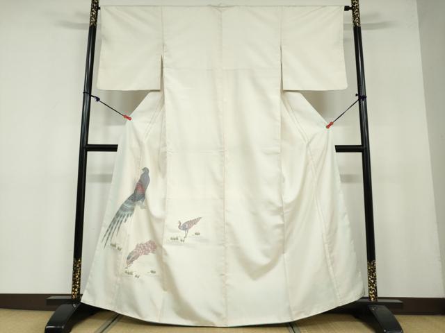 平和屋着物●京の名門・菱屋六右ェ門　紬　色留訪問着　孔雀文　正絹　逸品　DAAY5272ud