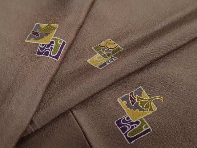 平和屋着物●染色の魔術師　染乃座・大久保玄才　そめのざ玄才　小紋　色紙重ね草花文　金彩　正絹　逸品　DAAY5276ud