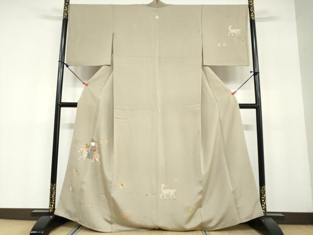 平和屋着物●訪問着　宝尽くし人物文　金彩　正絹　逸品　DAAY5290ud