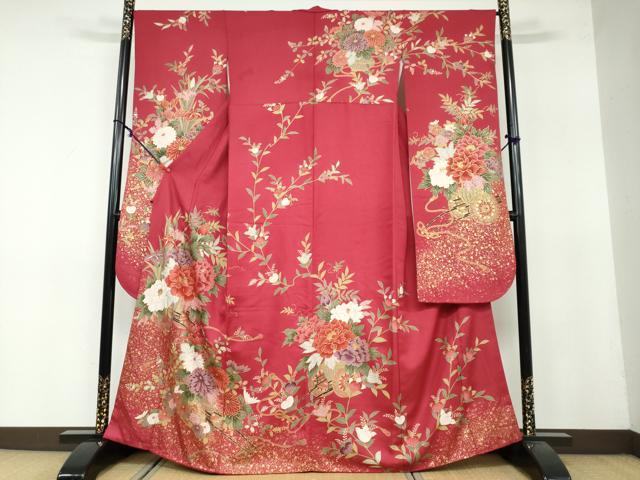 平和屋着物●豪華振袖　花車文　金彩　大丸扱い　正絹　逸品　DAAY5357ud