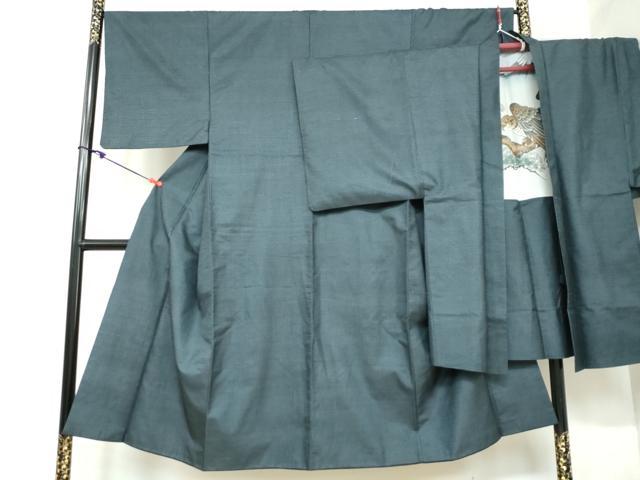 平和屋着物●男性　本場大島紬　アンサンブル　長羽織　100亀甲　総詰め　正絹　逸品　DAAY5381ud