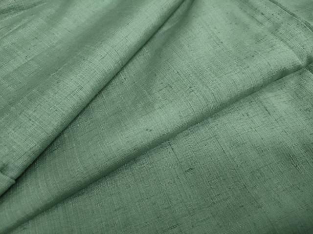 平和屋着物●結城紬　緑青色　正絹　逸品　未使用　DAAY5398ud