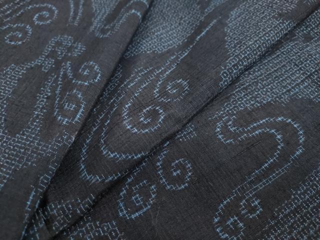 平和屋着物●結城紬　80亀甲　流水文　正絹　逸品　DAAY5399ud