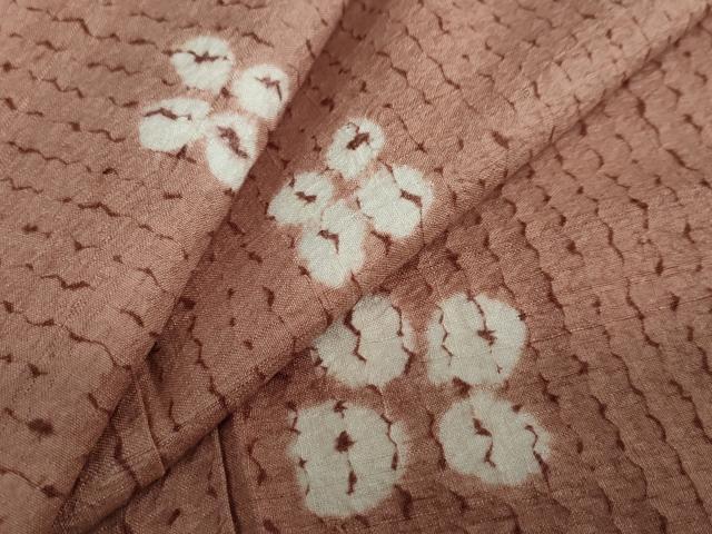 平和屋着物●上質な紬　ふくれ織　舞花文　正絹　逸品　DAAY5408ud