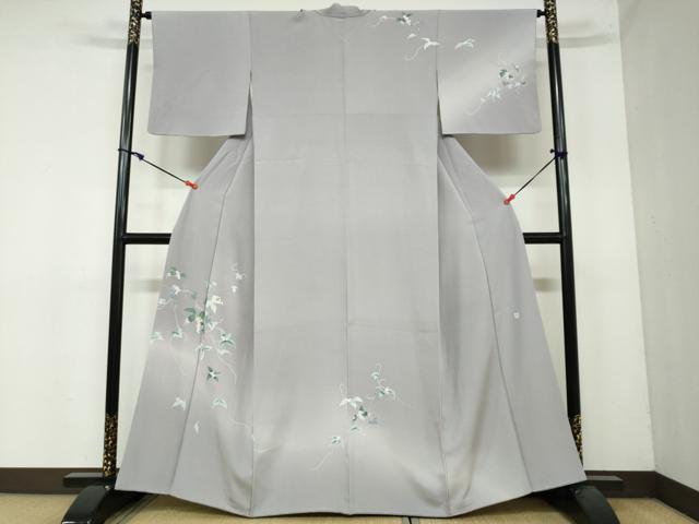 平和屋着物●訪問着　友禅　作家物　葡萄蔦の葉文　暈し染め　鈴乃屋扱い　正絹　逸品　DAAY5439ud