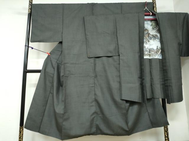 平和屋着物●男性　紬　アンサンブル　100亀甲　正絹　逸品　DAAY5449ud