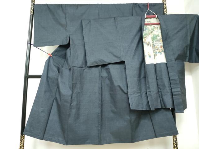 平和屋着物●男性　本場大島紬　アンサンブル　100亀甲　総詰め　正絹　逸品　DAAY5487ud