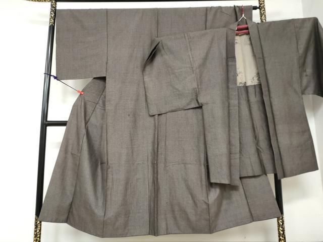 平和屋着物●男性　紬　アンサンブル　霞文　正絹　逸品　DAAY5493ud