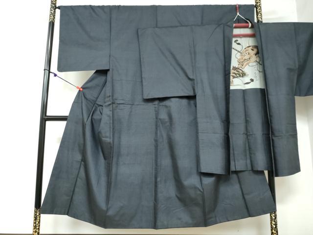 平和屋着物●男性　本場大島紬　アンサンブル　長羽織　100亀甲　総詰め　正絹　逸品　DAAY5496ud