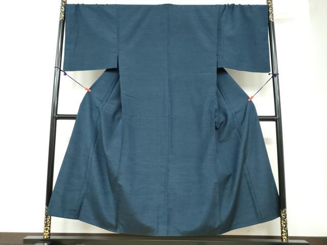 平和屋着物●男性　紬　紺青色　キングサイズ　正絹　逸品　DAAY5520ud