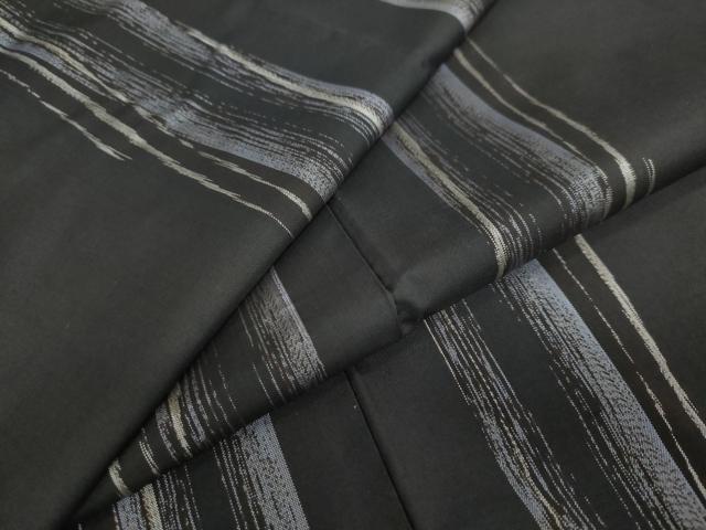 平和屋着物●本場大島紬　変わり間道　黒地　正絹　逸品　未使用　DAAY5535ud