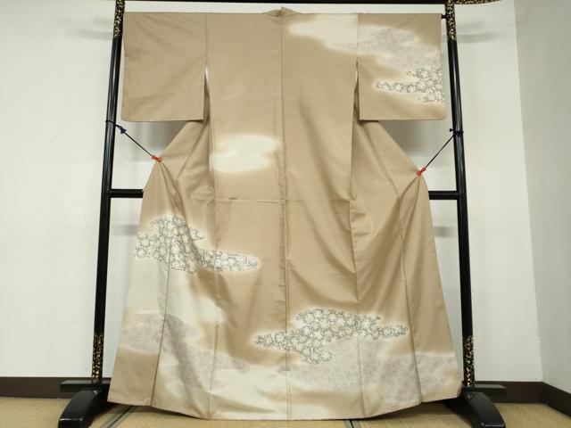 平和屋着物●訪問着　白山紬　抽象文様　暈し染め　正絹　逸品　DAAY5548ud