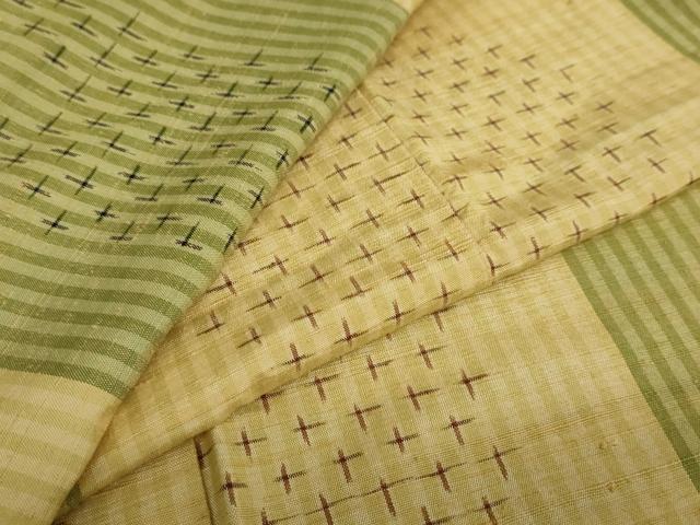 平和屋着物●上質な紬　矢羽文　正絹　逸品　DAAY5554ud