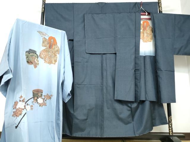 平和屋着物●男性　本場大島紬　アンサンブル　長襦袢（袷）セット　100亀甲　総詰め　正絹　逸品　未使用　DAAY5567ud