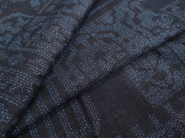 平和屋着物●結城紬　80亀甲　抽象文様　正絹　逸品　DAAY5580ud