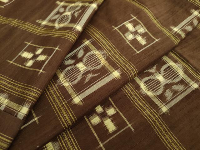 平和屋着物●上質な紬　花蝶間道　正絹　逸品　DAAY5592ud