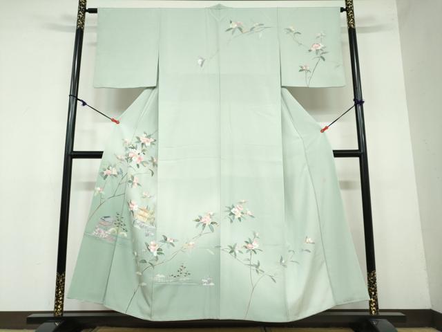 平和屋着物●訪問着　友禅　作家物　風景草花文　暈し染め　正絹　逸品　DAAY5610ud