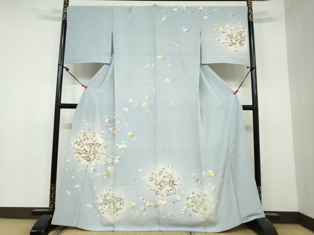平和屋着物●訪問着　友禅　作家物　枝花文　蛍暈し　正絹　逸品　DAAY5613ud
