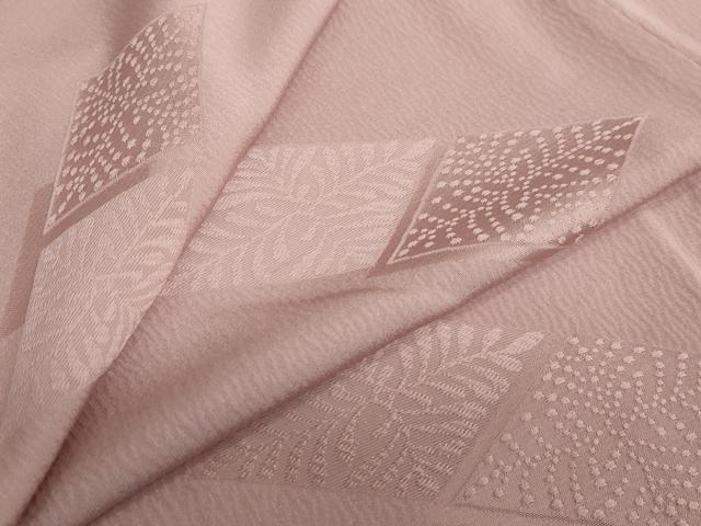 平和屋着物●上質な色無地　菱地紋　水柿色　正絹　逸品　DAAY5631ud