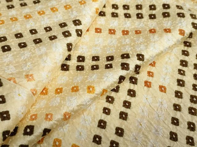 平和屋着物●上質な小紋　総絞り　変わり縞　正絹　逸品　未使用　DAAY5643ud