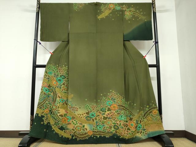 平和屋着物●訪問着　絞り　辻が花　暈し染め　正絹　逸品　DAAY5730ud