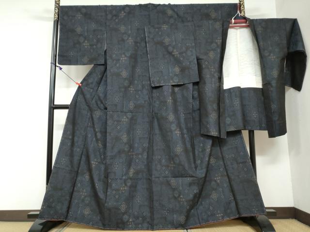 平和屋着物●本場大島紬　アンサンブル　抽象文様　正絹　逸品　未使用　DAAY5733ud