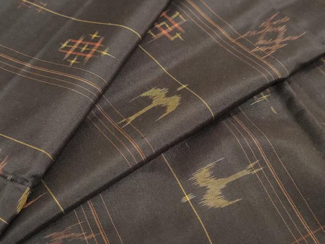 平和屋着物●上質な紬　絣文様　正絹　逸品　DAAY5753ud