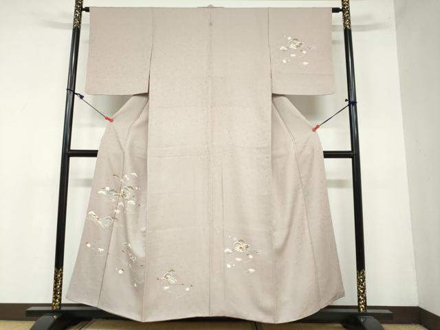 平和屋着物●訪問着　駒刺繍　文箱草花文　正絹　逸品　DAAY5755ud