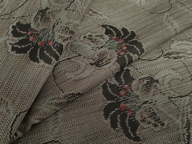 平和屋着物●本場大島紬　更紗草花文　正絹　逸品　未使用　DAAY5778ud