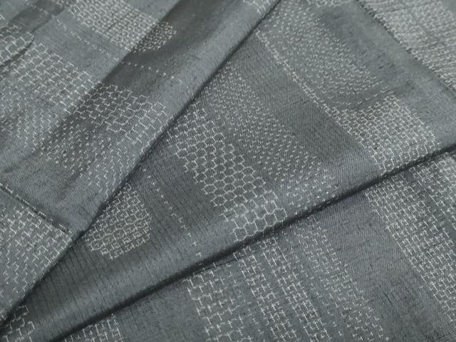 平和屋着物●結城紬　80亀甲　抽象文様　正絹　逸品　DAAY5798ud